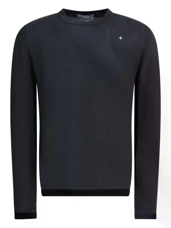 Stone Island Star Motif Crew Neck Sweatshirt