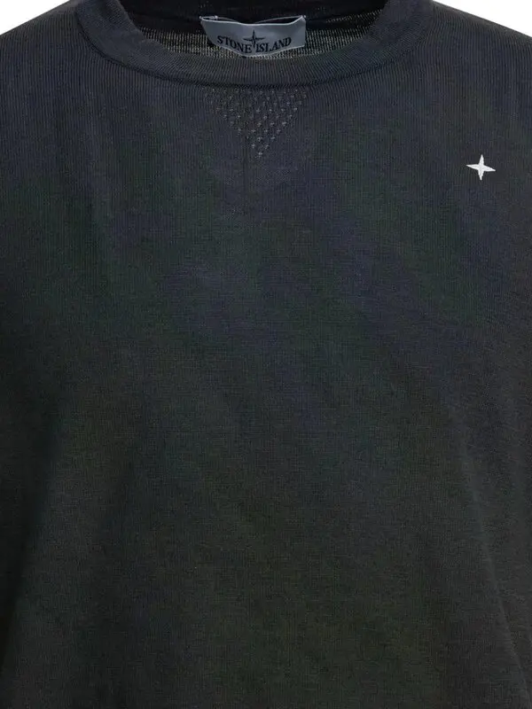 Stone Island Star Motif Crew Neck Sweatshirt