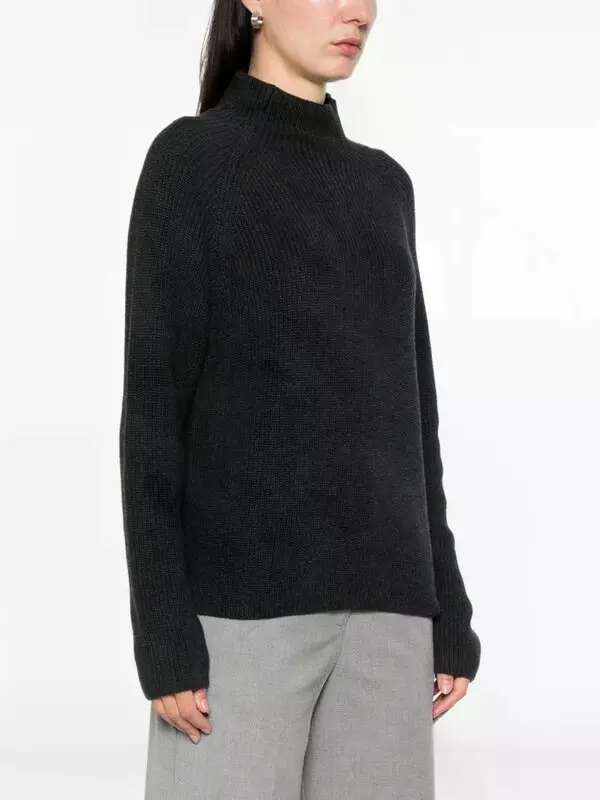 Marc O'polo Funnel Neck Ribbed Knit Sweater - Grey