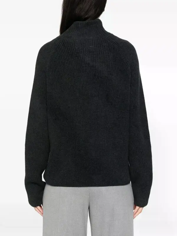 Marc O'polo Funnel Neck Ribbed Knit Sweater - Grey