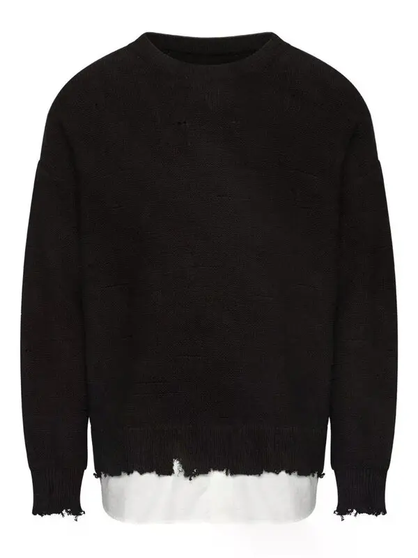 MAISON MARGIELA Distressed Knit Crew Neck Sweater