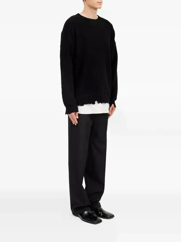 MAISON MARGIELA Distressed Knit Crew Neck Sweater