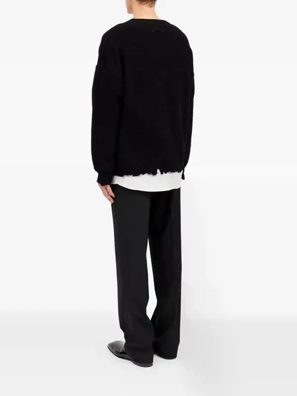 MAISON MARGIELA Distressed Knit Crew Neck Sweater
