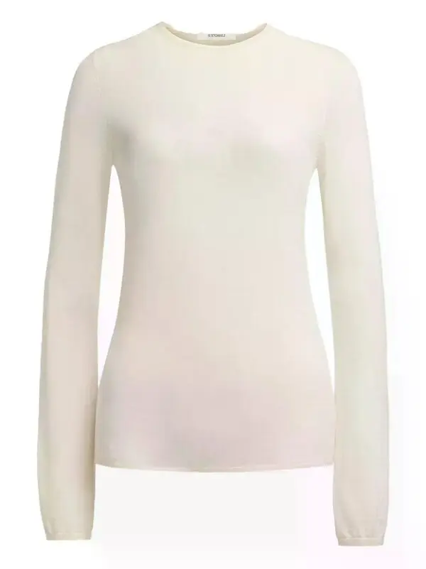 12 STOREEZ Crew Neck Fine Knit Top