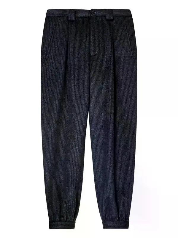 Giorgio Armani Ribbed Cuffed Trousers - Blue