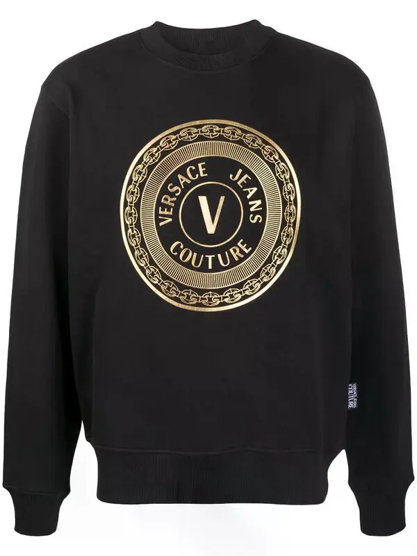 Versace Metallic Logo Print Jumper