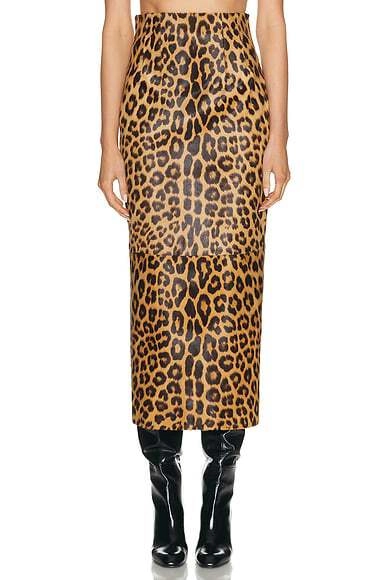 Khaite Loxley Print Calf Hair Skirt