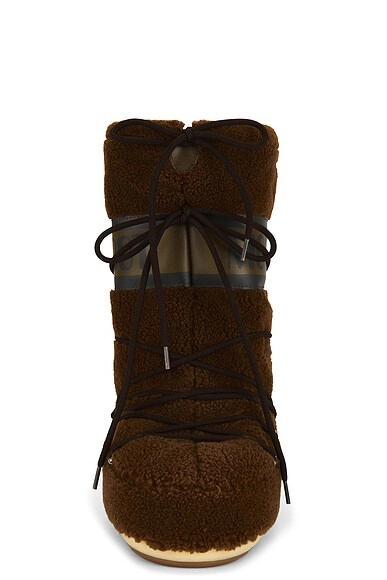 Moon Boot Icon Fleece Lace-up Boots - Brown