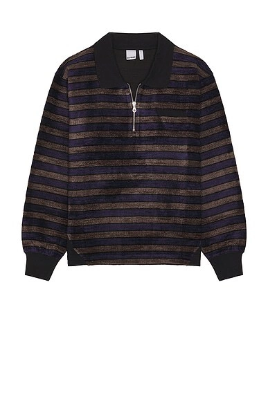 LE PERE Teddy Polo Jumper With Striped Pattern