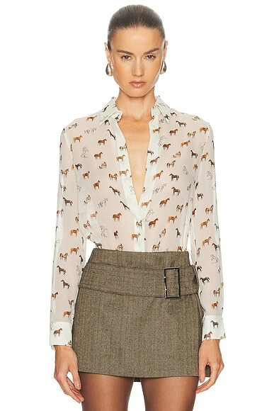 Gabriela Hearst Henri Blouse - Ivory Multi
