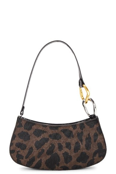 Staud Ollie Print Calf Hair Shoulder Bag - Leopard