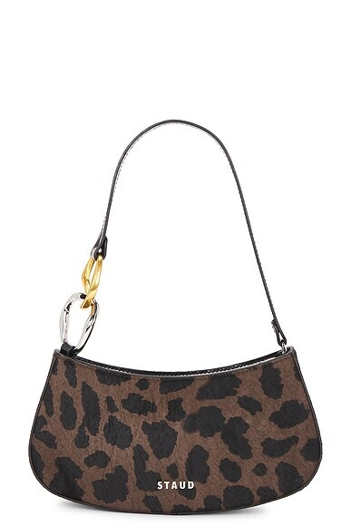 Staud Ollie Print Calf Hair Shoulder Bag - Leopard