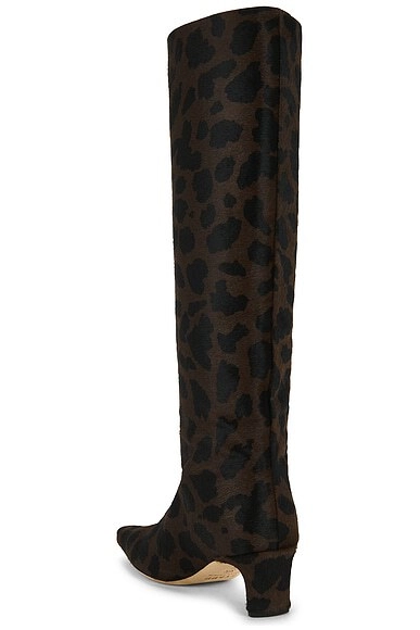 Staud Wally Print Calf Hair Boots - Leopard
