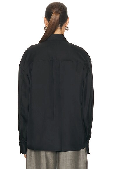 Alexander Wang Slashed Sleeve Button Up Shirt - Black