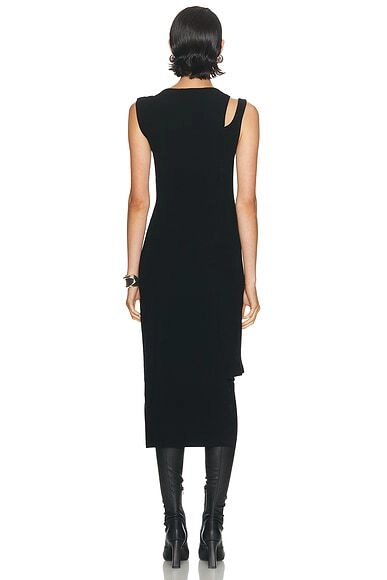 COURREGES Asymmetrical Ribbed Dress - Black