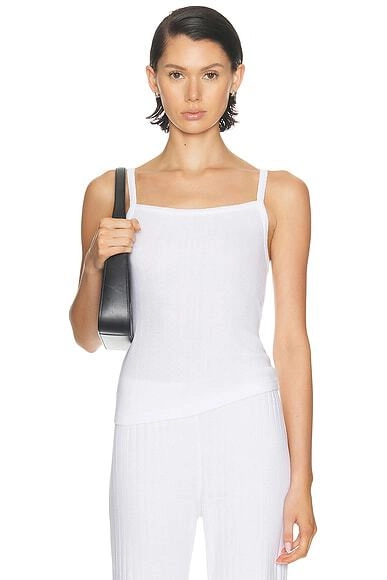 Donni. Pointelle Square Neck Tank Top