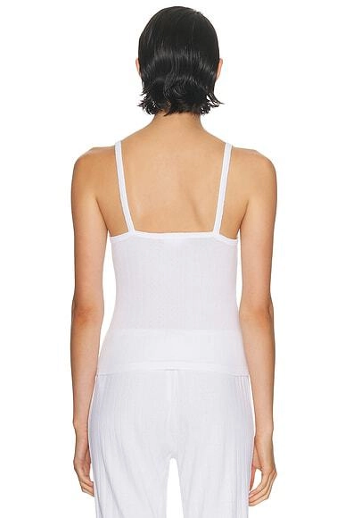 Donni. Pointelle Square Neck Tank Top