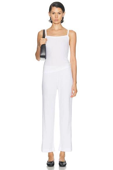 Donni. Pointelle Square Neck Tank Top