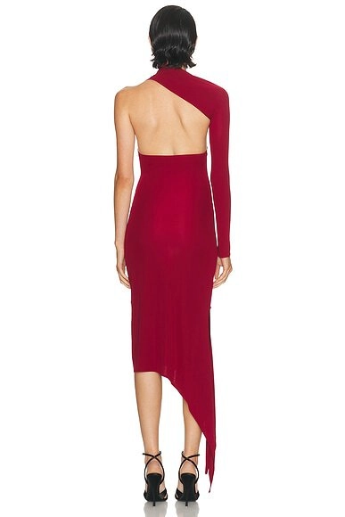 COURREGES One Shoulder Crepe Jersey Dress