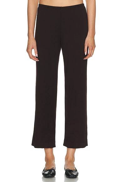 Donni. The Baby Rib Scallop Pant - Espresso