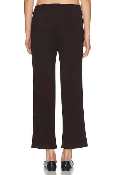 Donni. The Baby Rib Scallop Pant - Espresso
