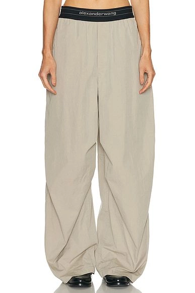 Alexander Wang Mid Rise Pleated Knee Pant - Stone