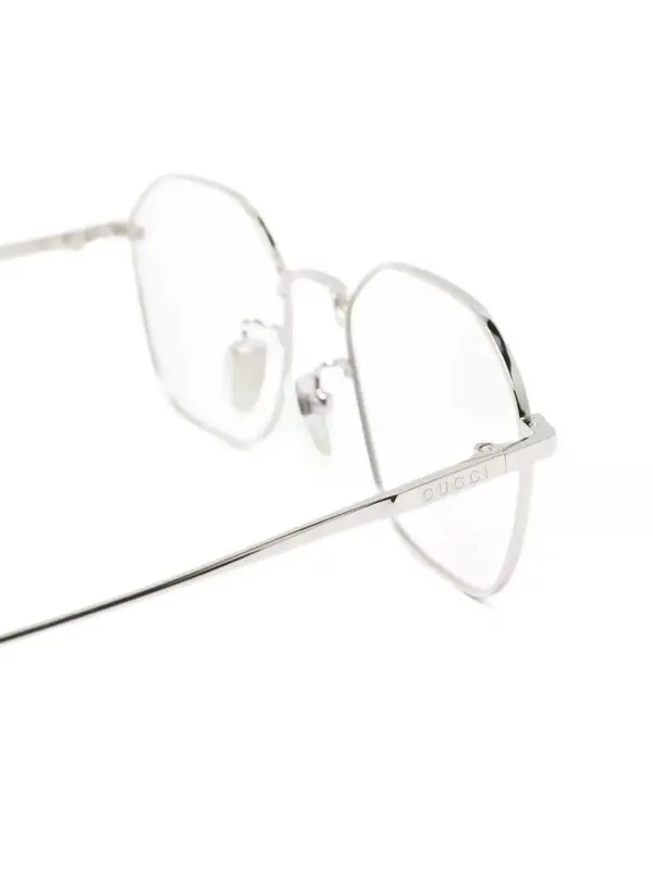 Gucci Geometric Frame Eyeglasses - Silver