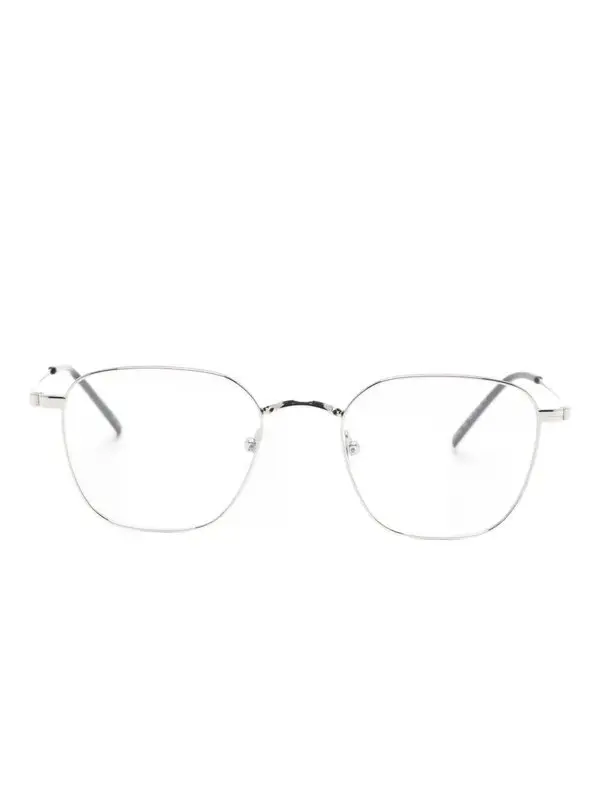 Saint Laurent Geometric Frame Glasses - Silver