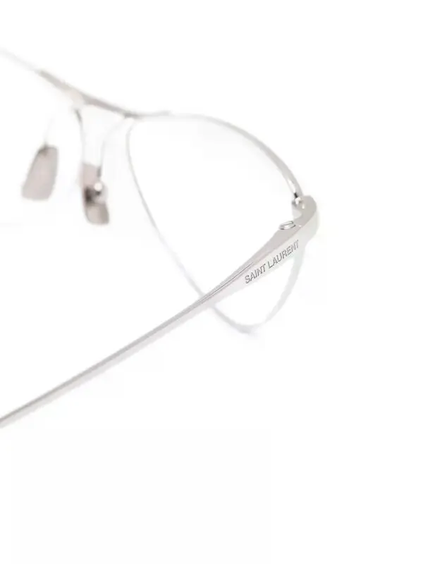 Saint Laurent Triangular-frame Glasses - Silver