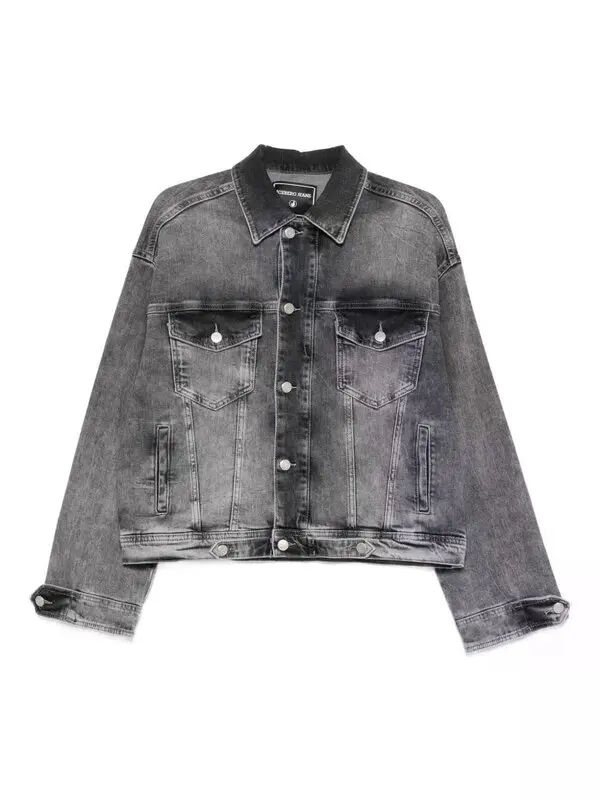 Iceberg Embellished Denim Jacket - Black