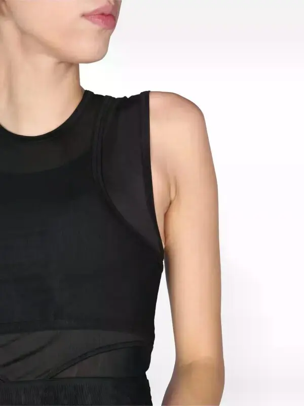 Alexander McQueen Sleeveless Crewneck Cropped Tank Top