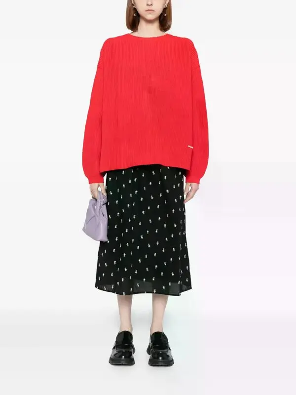 TO B. BY AGNÈS B. Floral-embroidered Midi Skirt