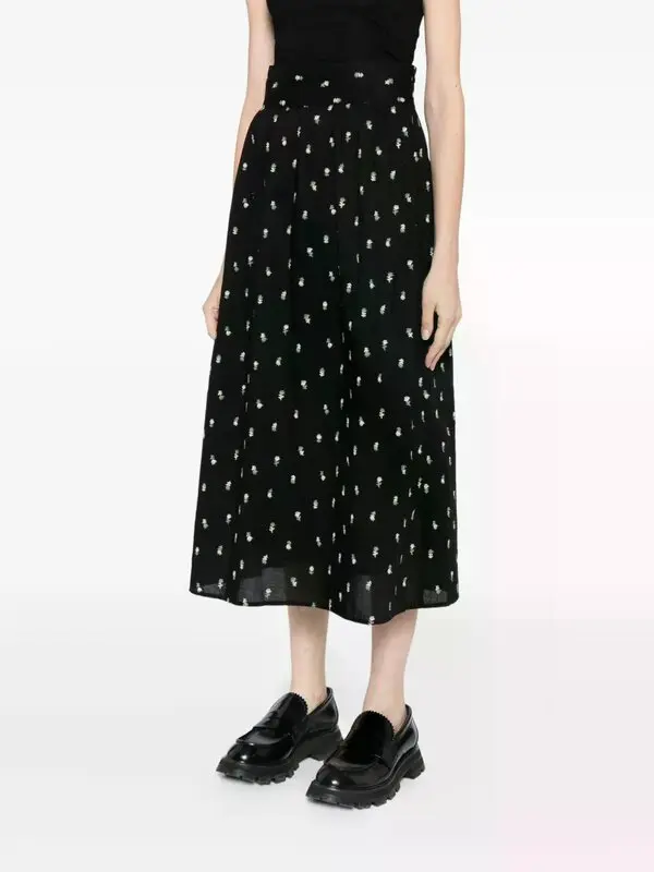 TO B. BY AGNÈS B. Floral-embroidered Midi Skirt