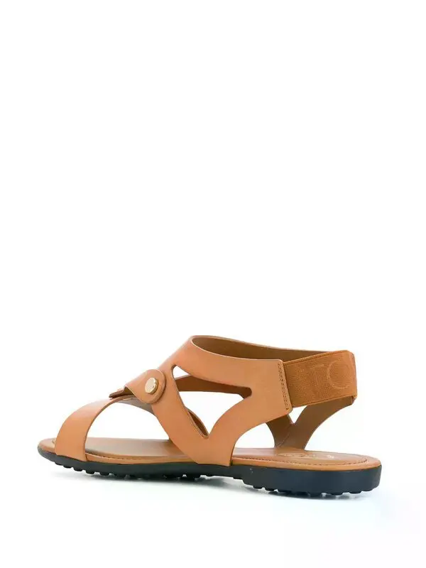 TOD'S Studded Flat Sandals - Brown