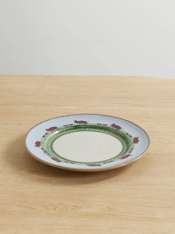 JW Anderson Nicholas Mosse Painted Ceramic Plate - Blue