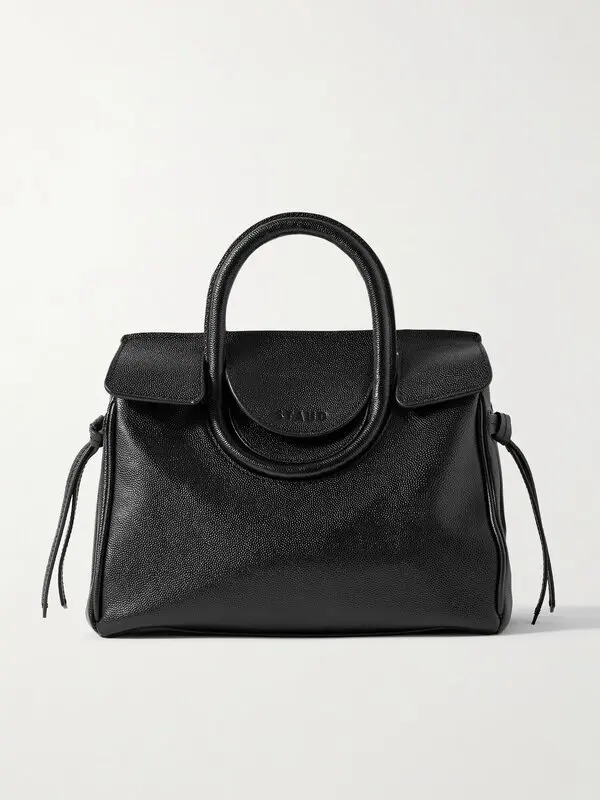 Staud Maude Mini Textured-leather Tote - Black