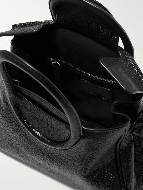 Staud Maude Mini Textured-leather Tote