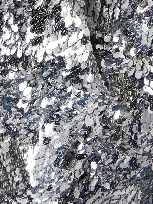 Dolce & Gabbana Ruched Sequin Tulle Mini Dress