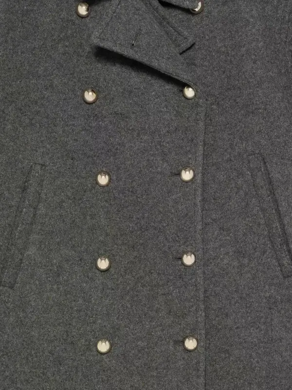 N°21 Caban Double-breasted Coat - Grey
