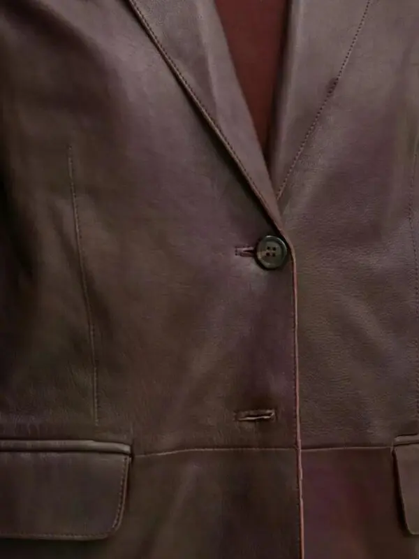 FORTE_FORTE Leather Single-breasted Blazer