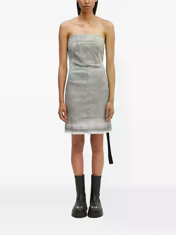 Rick Owens Strapless Seam-detail Midi Dress - Grey