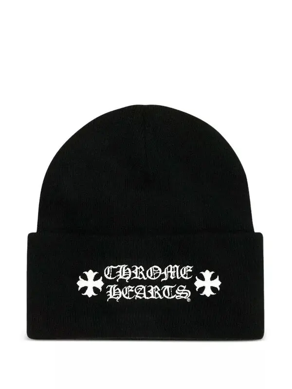 Chrome Hearts Logo Embroidered Beanie - Black
