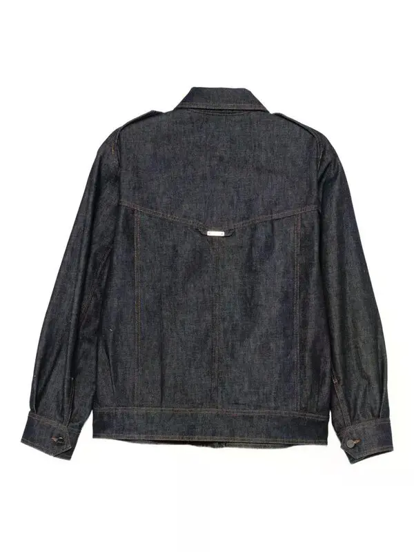 Iceberg Button Denim Jacket With Shoulder Epaulettes