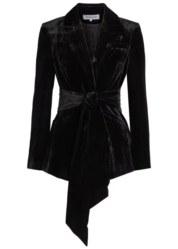 Veronica Beard Belted Velour Jacket