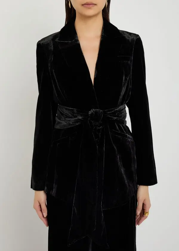 Veronica Beard Belted Velour Jacket