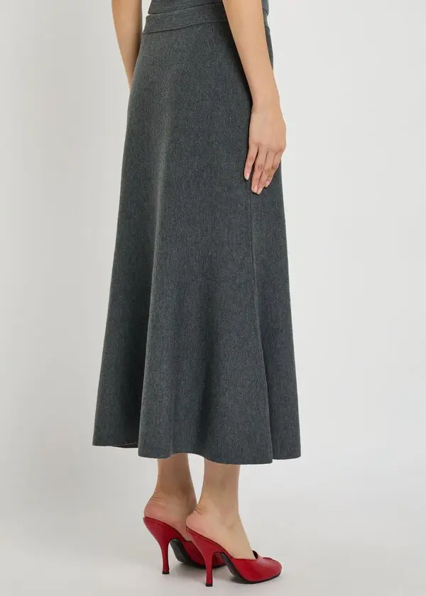 Simkhai Atwood Merino Wool Midi Skirt - Grey