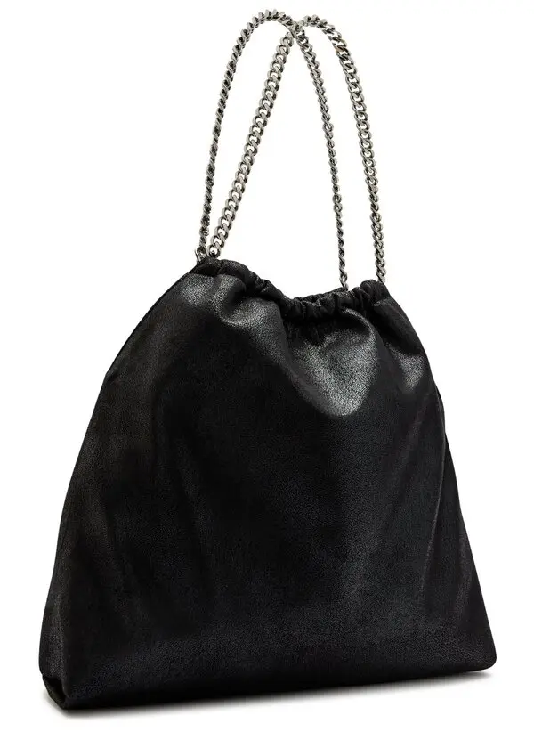 Stella McCartney Falabella Drawstring Faux Suede Tote - Black