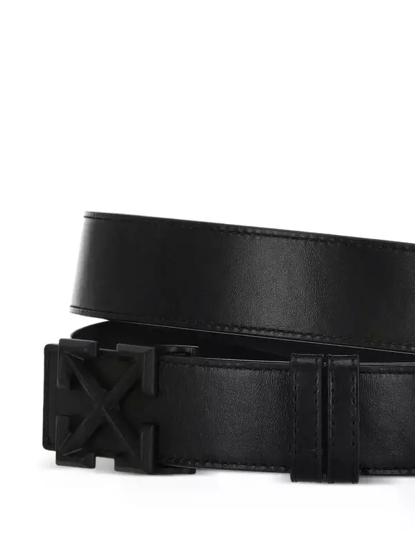 Off-White Arrow Buckle Leather Belt - Black