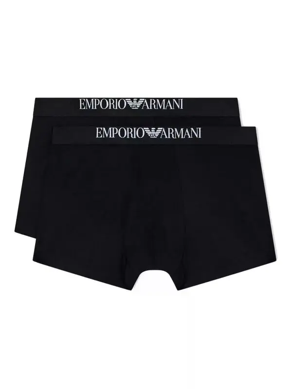 Emporio Armani Logo-waistband Boxers - Black