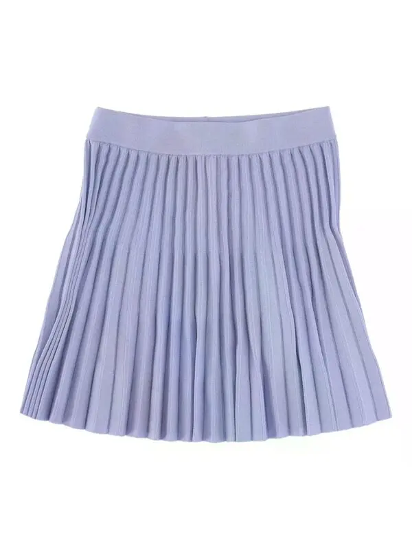 MRZ Pleated Skirt With Ribbed Waistband - Blue